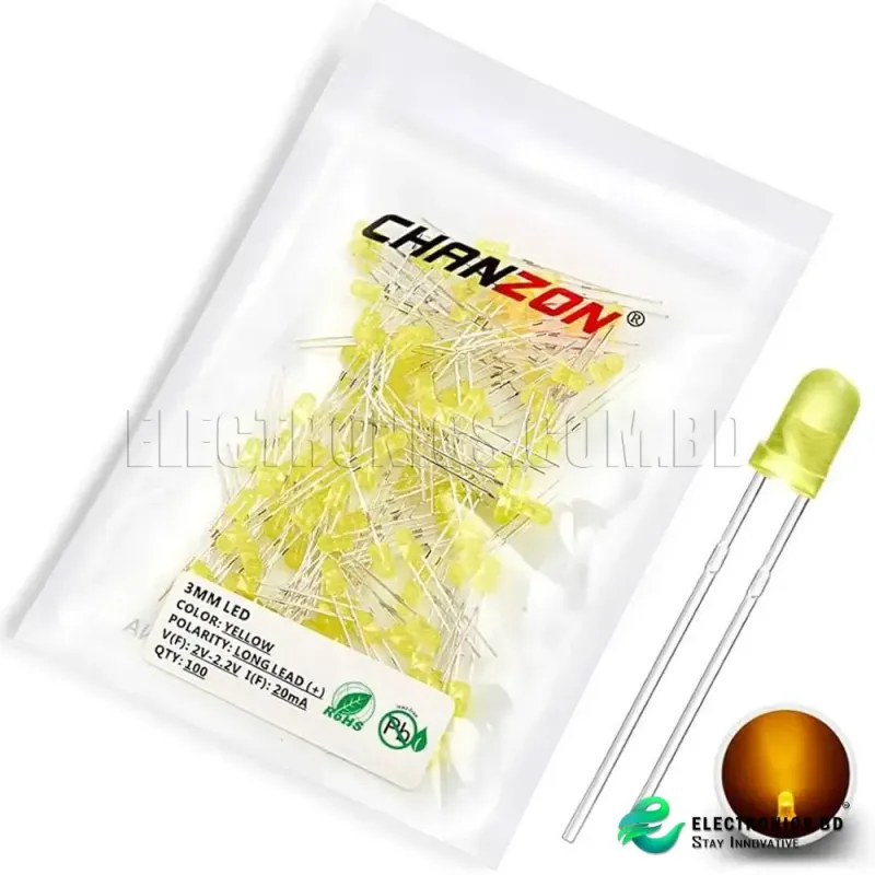 3mm Basic Yellow LED – Latest price in Bangladesh BD