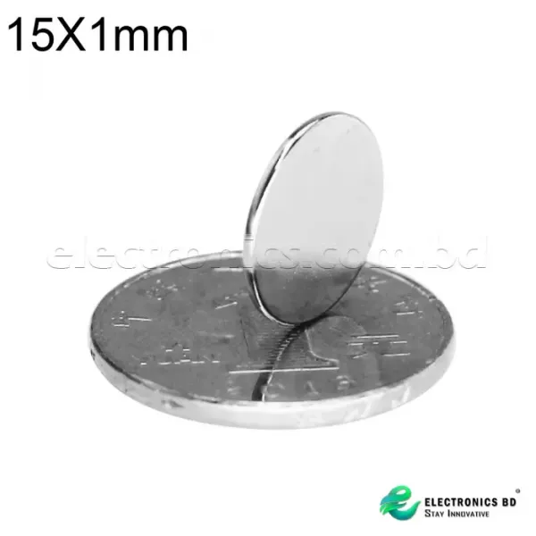 15x1 MM Neodymium Magnet Coin Shape | Latest price in Bangladesh BD