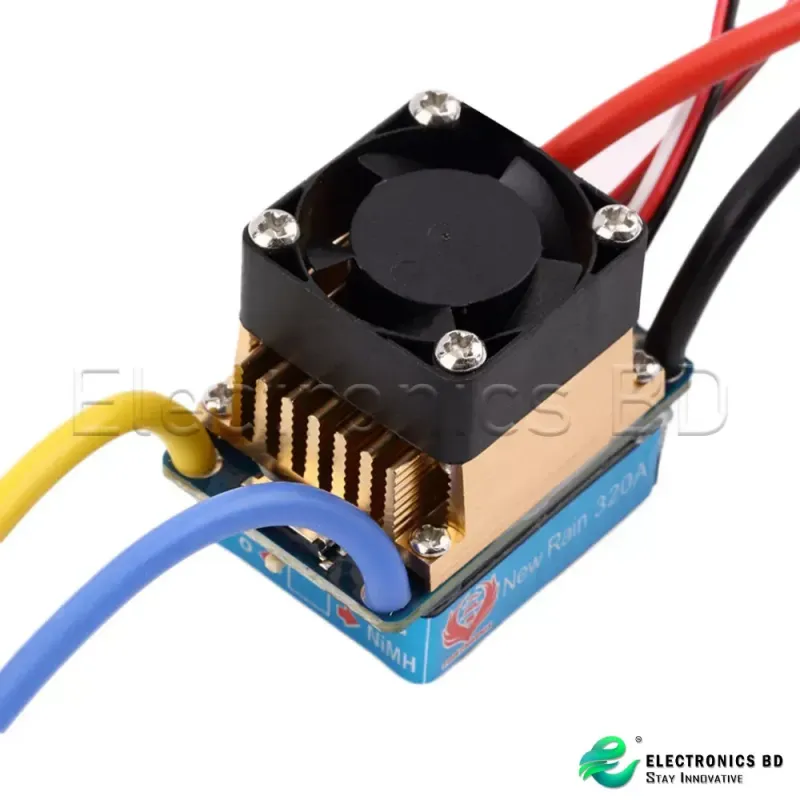 Brushed ESC New Rain 320A Waterproof ESC 3S with Cooling Fan - Latest ...