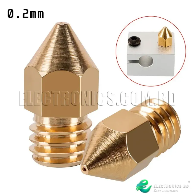 High Quality MK8 Extruder Nozzles 0.2mm Nozzle mk8 Extrusion 3D printer ...