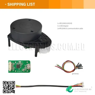 Slamtec RPLIDAR A1 2D 360 Degree 12 Meters Scanning Radius Lidar Sensor ...