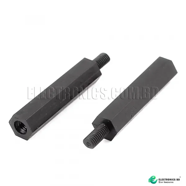 M3 35mm Motherboard PCB Pillars Spacers - Black and White Nylon Hex ...