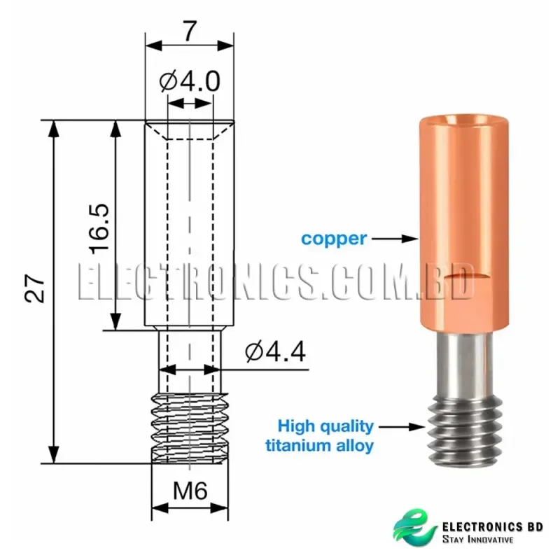 Bi-Metal Heatbreak - Titanium Alloy and Copper - Latest Price in ...